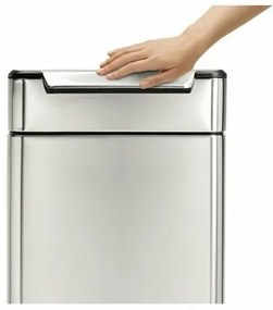 Dotykový odpadkový koš Simplehuman – 40 l, hranatý, matná nerez ocel, FPP