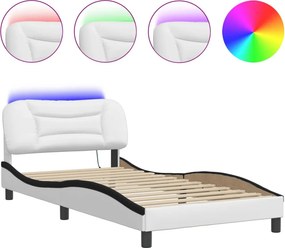 Rám postele s LED bez matrace Hvar bílý a černý 100x200 cm 3213919