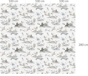 Tapeta podvodní svět bílá 280x100 cm