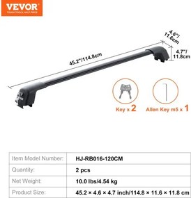 Univerzální příčka střešního nosiče Max 120,9 cm