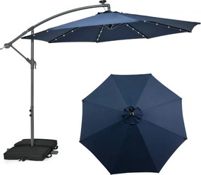 Costway Konzolový deštník Ø300 cm se 40 solárními LED světly a pytli