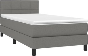 Box spring postel s matrací tmavě šedá 90x200 cm textil 3140026