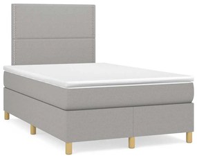 Box spring postel s matrací světle šedá 120x190 cm textil
