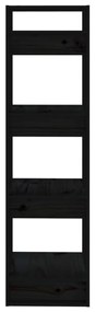Knihovna / dělicí stěna černá 41 x 35 x 125 cm masivní borovice - Default Title