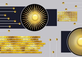 Fototapeta - Zlaté kruhy (245x170 cm)