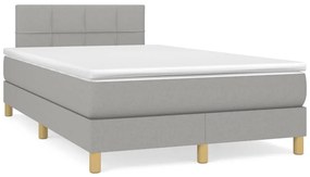 Box spring postel s matrací a LED světle šedá 120x190 cm textil 3270088