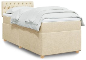 Box spring postel s matrací krémová 90x200 cm textil 3286575