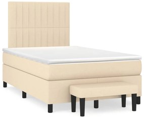 Box spring postel s matrací krémová 120x190 cm textil 3270374