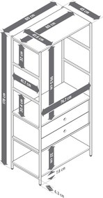 Tchibo - Otevřená šatní skříň »Klaar« se 2 zásuvkami - barva: bílá