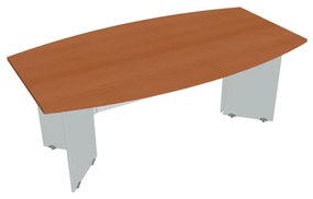 Stůl jednací sud 200 cm - Hobis Gate GJ 200 Dekor stolové desky: třešeň, Dekor lamino podnože: šedá