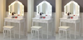 Bestent Toaletní stolek s LED zrcadlem Victoria Rose