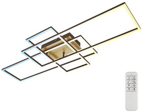 Brilo - LED Stmívatelný přisazený lustr FRAME LED/51W/230V hnědá/zlatá + DO