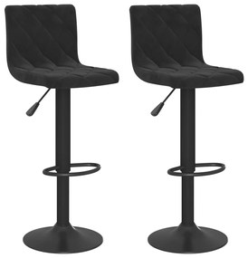 Barové židle 2 ks černé samet