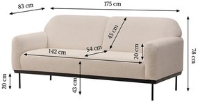 Krémová designová pohovka ANDERSON