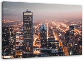 Obraz na plátně Noční město mrakodrapů - 120x80 cm