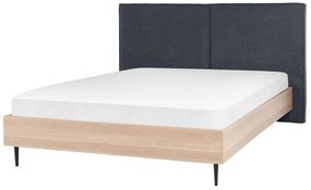 Čalouněná postel 160 x 200 cm tmavě šedá IZERNORE Beliani