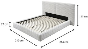Čalouněná dvoulůžková postel Madera 160x200 krémová