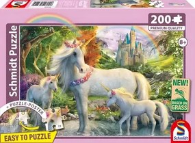 SCHMIDT Puzzle Jednorožec s mláďaty / 200 dílků / 43,2 × 29,1 cm