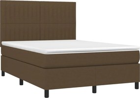 Box spring postel s matrací tmavě hnědá 140x200 cm textil 3141940