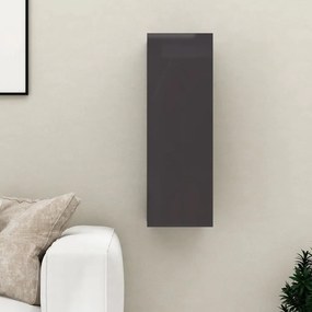 TV stolek šedý s vysokým leskem 30,5x30x90 cm kompozitní dřevo