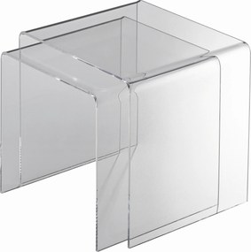 XXXLutz SADA ODKLÁDACÍCH STOLKŮ, čiré, plast, 40/33/36/33/33 cm - Online Only konferenční stolky - 000476000301
