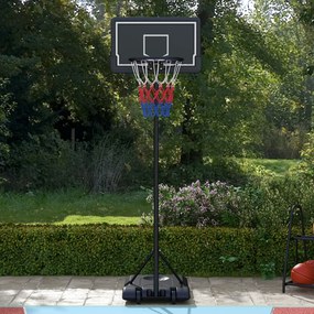 Basketbalový koš SPORTNOW s nastavitelným stojanem a kolečky, odolná deska, 182-213 cm