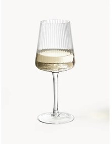 Ručně vyrobené sklenice na bílé víno's rýhovaným povrchem Cami, 4 ks