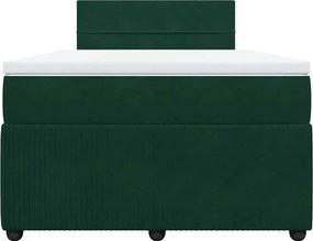 Box spring postel s matrací tmavě zelená 120x190 cm samet 3287689
