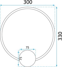 Toolight Toolight, LED nástěnné svítidlo 30cm, 13W, APP1385-CW, zlatá matná, OSW-00939