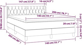 Box spring postel s matrací modrá 140x200 cm textil 3130519