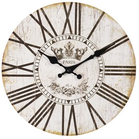 Vintage nástěnné hodiny s římskými číslicemi Paris – Ø 30*3 cm / 1*AA