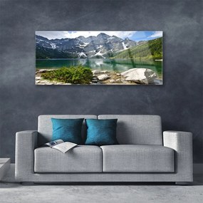 akrylový obraz Jezero Hory Krajina 125x50 cm