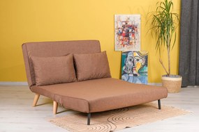 Hanah Home Rozkládací dvoumístná pohovka FOLDE hnědá 120 cm