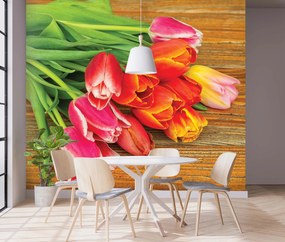 Malvis ® Tapeta Tulipány v teplých barvách Vel. (šířka x výška): 216 x 140 cm