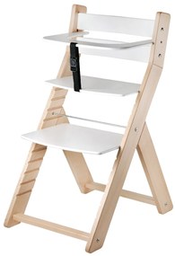 WOOD PARTNER Rostoucí židle ergonomická LUCA LAK/BÍLÁ