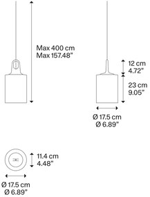 Lodes Závěsné svítidlo Jim Cylinder, Ø 17,5 cm, 1xE27 Barva: Matná černá, Barva struktury: Medová