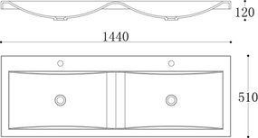 design umyvadlo COLOSUM G03 120-144cm