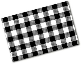 Wallmuralia Kuchyňská deska skleněná Černobílá mříž 80x52 cm
