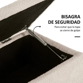 HOMCOM úložná lavice do ložnice s kapacitou 47 l, odklápěcí víko a dřevěné nohy, nosnost 120 kg, 95x38x45 cm, béžová
