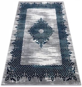 koberec CORE W9797 Rám, růžice strukturální dvě úrovně rouna, modrý velikost 160x220 cm | krásné koberce cz