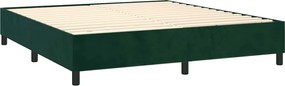 Box spring postel s matrací tmavě zelená 180x200 cm samet 3137920