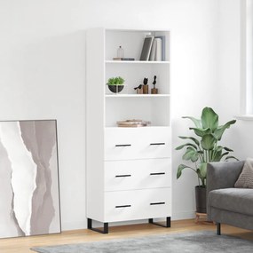 Skříň highboard bílá 69,5 x 34 x 180 cm kompozitní dřevo