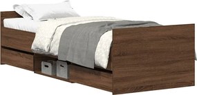 Rám postele s hlavovým a nožním čelem hnědý dub 90 x 200 cm 3203809