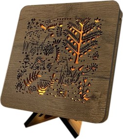 Li-Go "Les s liškou" lampa 19x19 cm provedení povrchu: jedle