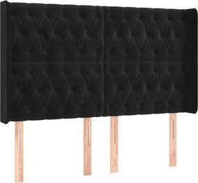 Box spring postel s matrací a LED černá 140x200 cm samet 3139747