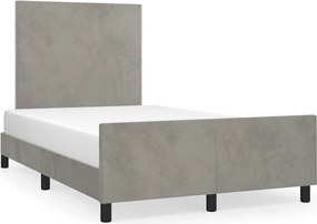 Rám postele bez matrace světle šedá 120 x 200 cm samet 3125623
