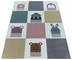 Dětský koberec Funny čtverečky se zvířátky