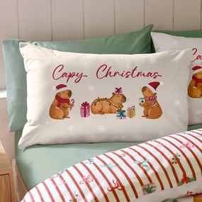 Povlečení na jednolůžko v přírodní barvě 135x200 cm Capy Christmas – Catherine Lansfield