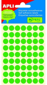 APLI - samolepící etikety, zelené, kulaté, průměr 10 mm - 315 ks