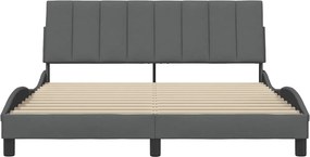 Rám postele bez matrace Hanko tmavě šedý 160 x 200 cm textil 3310399